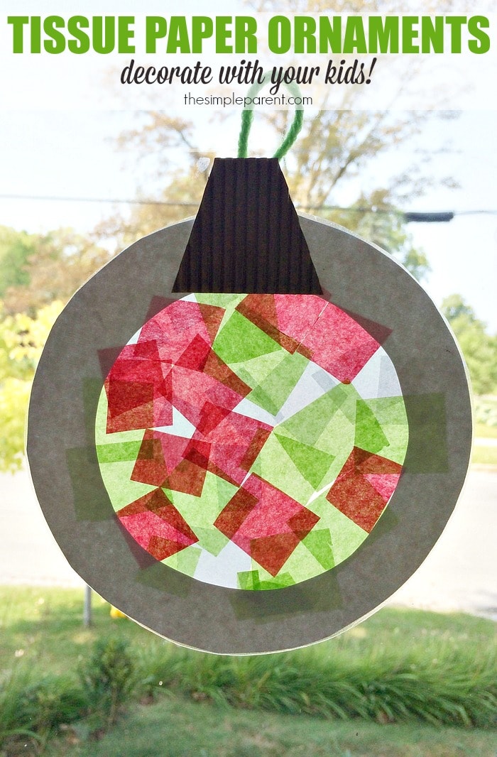 Help The Kids Make Tissue Paper Ornaments That Double As Suncatchers Help The Kids Make Tissue Paper Ornaments That Double As Suncatchers