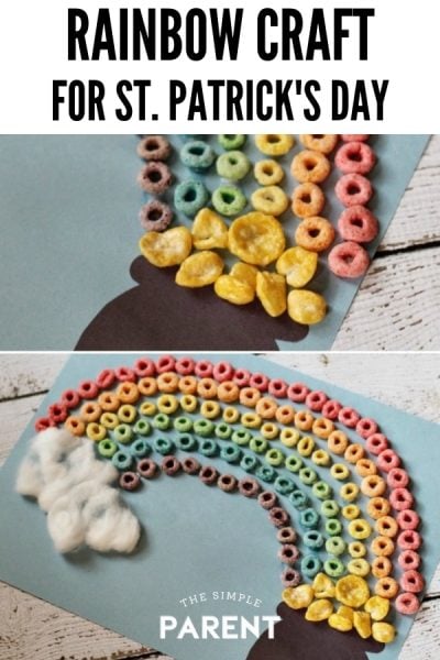 Froot Loops Rainbow Craft for St. Patrick’s Day - The Simple Parent