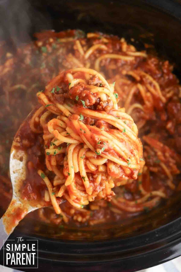 Crock Pot Spaghetti Recipe - The Simple Parent
