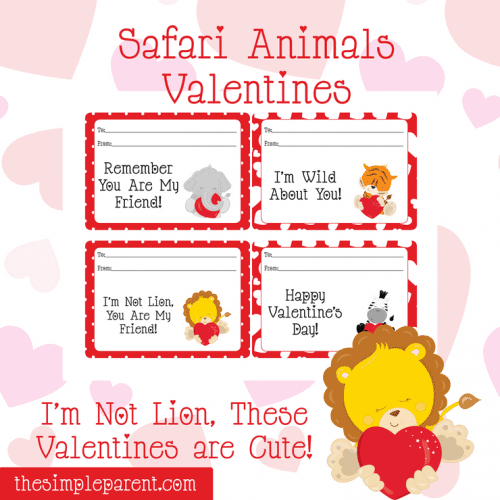 Print Your Own Jungle Animal Valentines - The Simple Parent