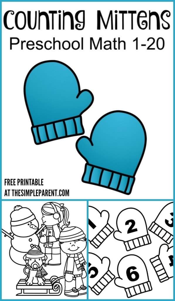 Counting Mittens Winter Activity Printable for Preschool - The Simple ...