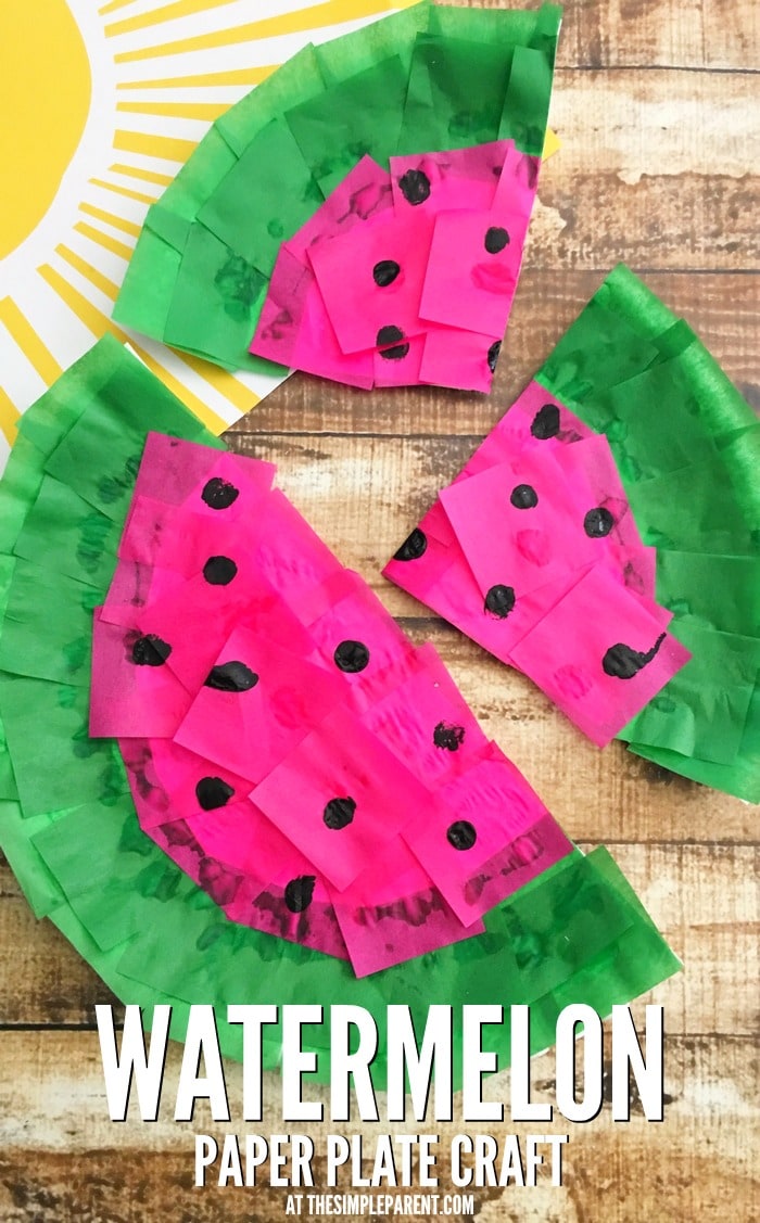 Make A Cute Watermelon Craft From A Paper Plate The Simple Parent Make A Cute Watermelon Craft From A Paper Plate The Simple Parent