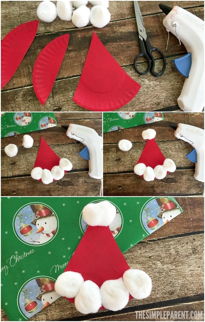 Easy Paper Plate Santa Hat Craft - The Simple Parent