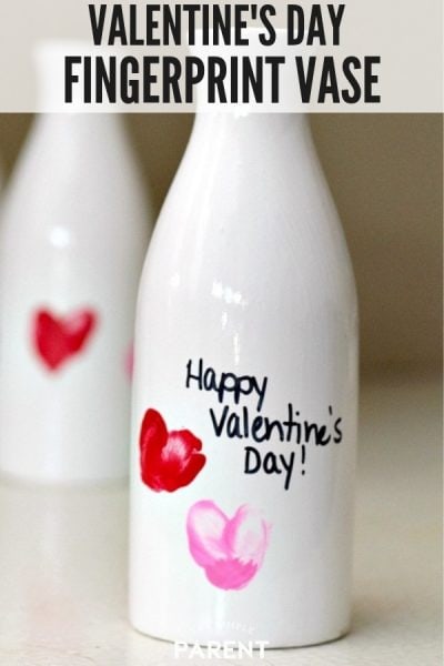 Easy Valentine Crafts for Preschoolers: Fingerprint Vase - The Simple ...