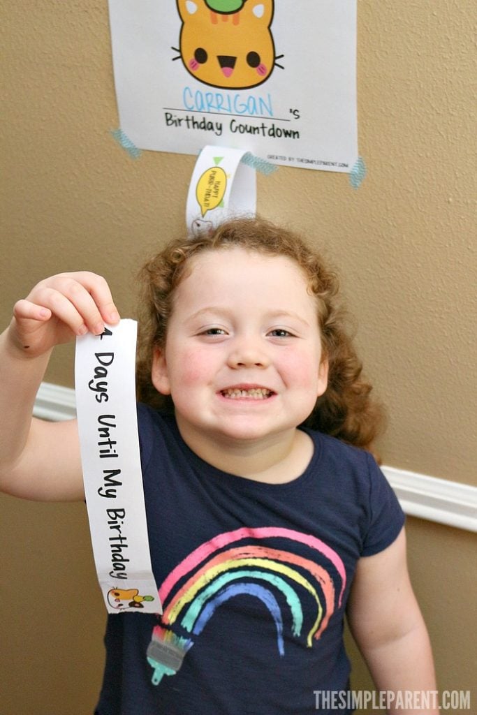 Kids Birthday Countdown Printable to Make Celebrating Easy - The Simple ...