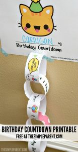 Kids Birthday Countdown Printable to Make Celebrating Easy - The Simple ...