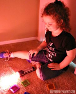 STEM Preschool Activities Using Flashlights & Blocks - The Simple Parent