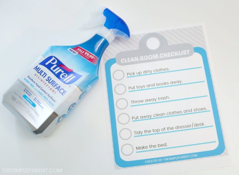Printable Room Cleaning Checklist for Kids & Easy Ways to Disinfect for ...
