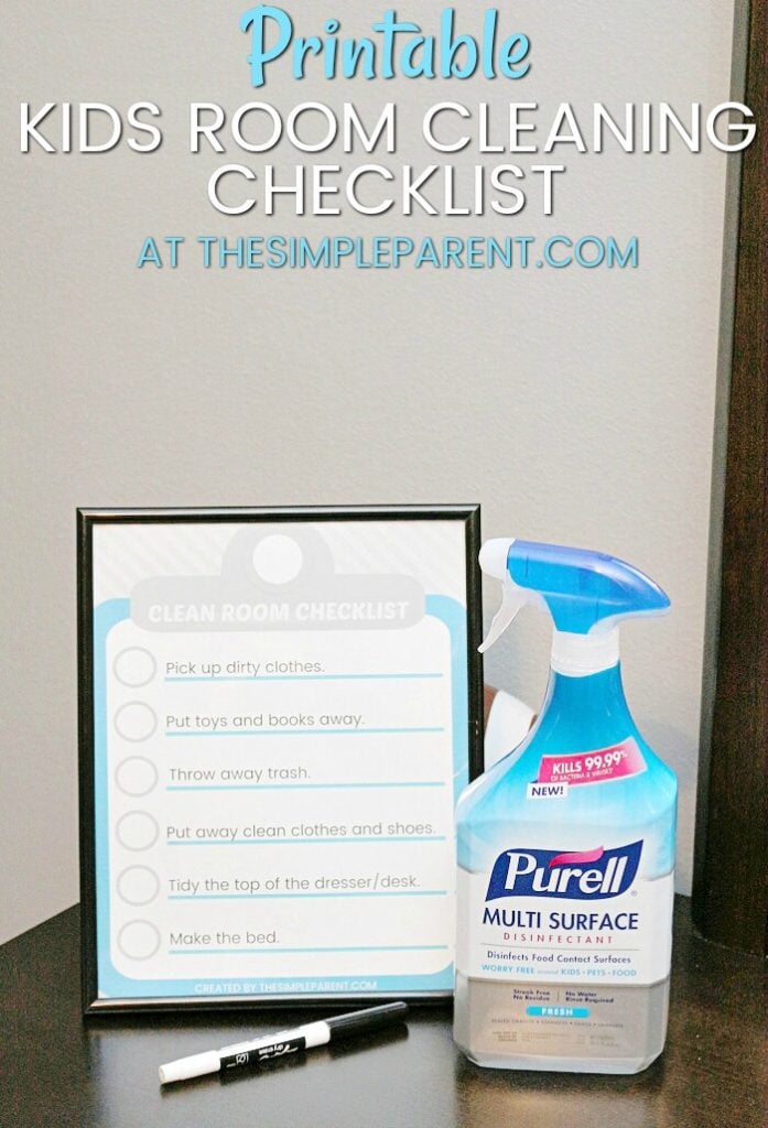 Printable Room Cleaning Checklist for Kids & Easy Ways to Disinfect for ...