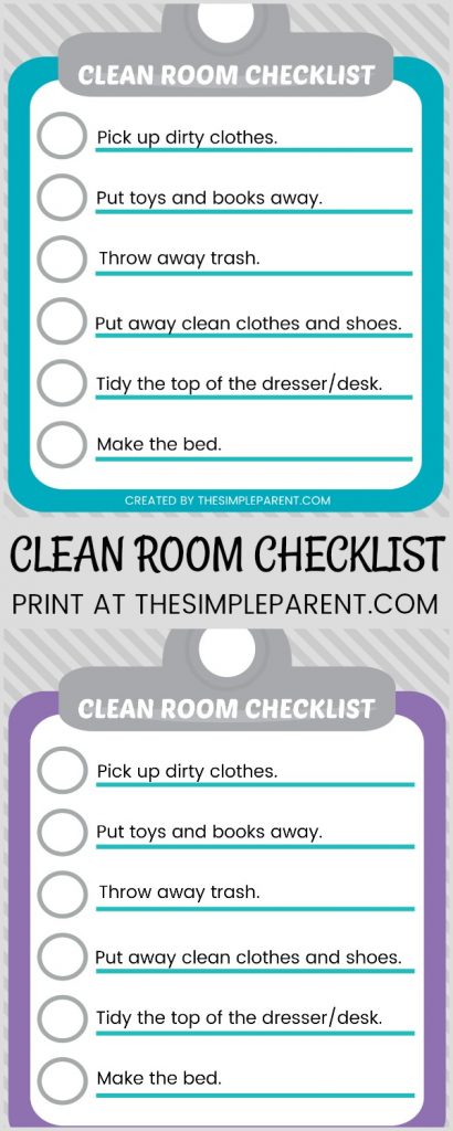 Printable Room Cleaning Checklist for Kids & Easy Ways to Disinfect for ...