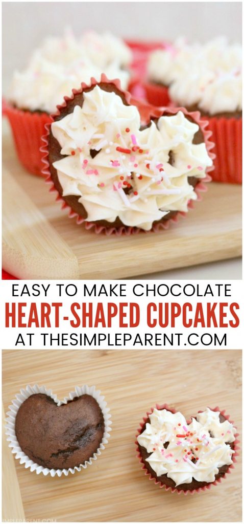 Make Heart Shaped Cupcakes with This Easy Trick! - The Simple Parent