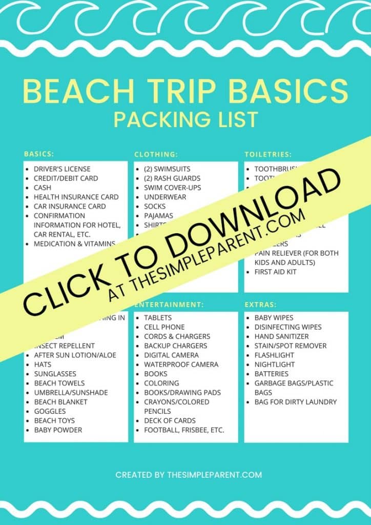 Easy Peasy Packing for the Beach with FREE Printable! - The Simple Parent