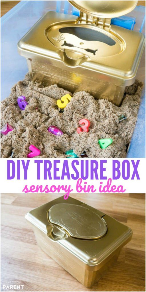 DIY Treasure Chest & Kinetic Sand Sensory Bin Ideas - The Simple Parent