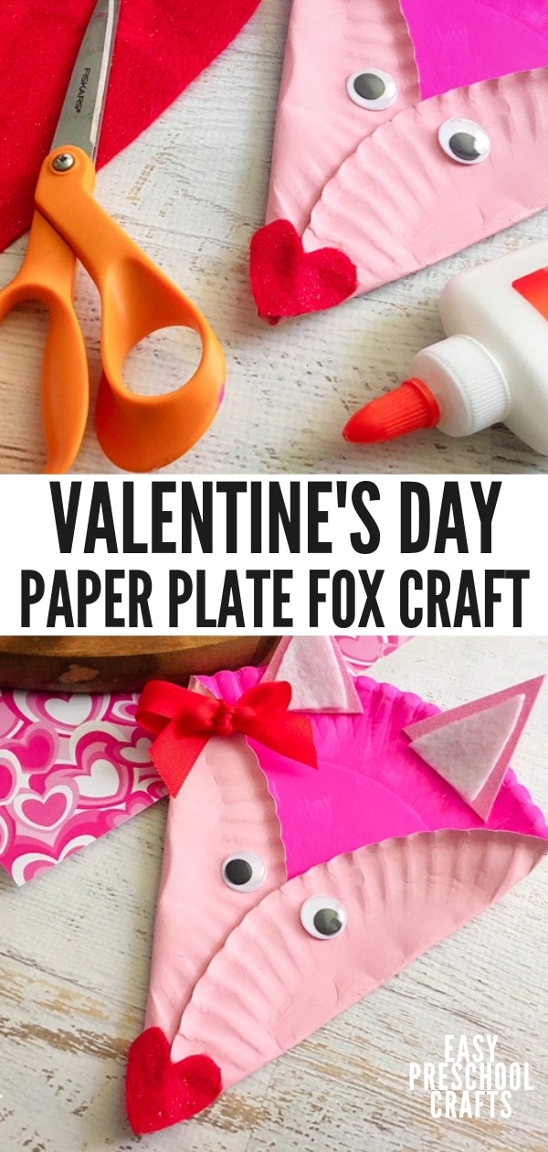 Fox Paper Plate Preschool Valentine Craft - The Simple Parent