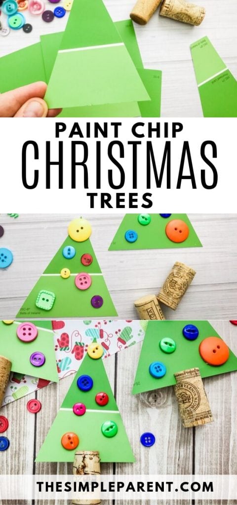 Paint Chip Christmas Tree Craft for Kids - The Simple Parent