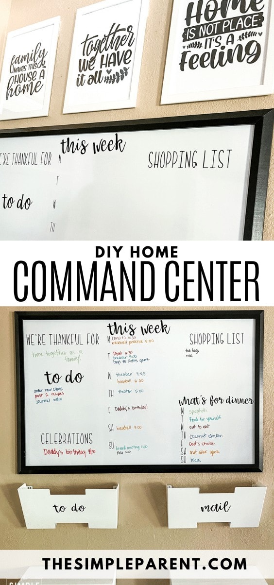 How to Set Up a DIY Family Command Center • The Simple Parent