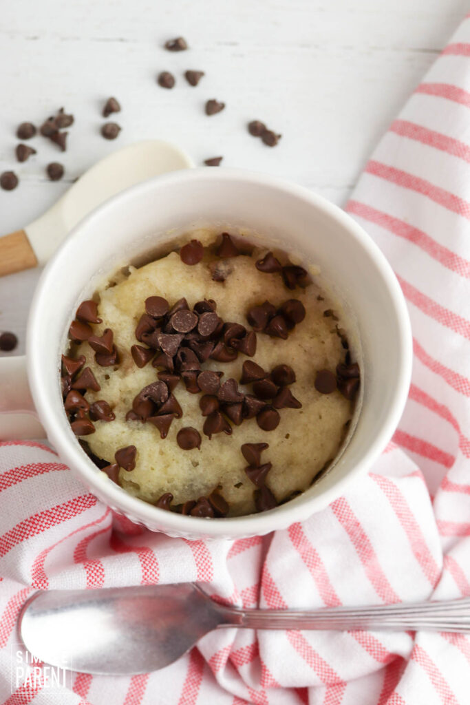Chocolate Chip Mug Cake - The Simple Parent