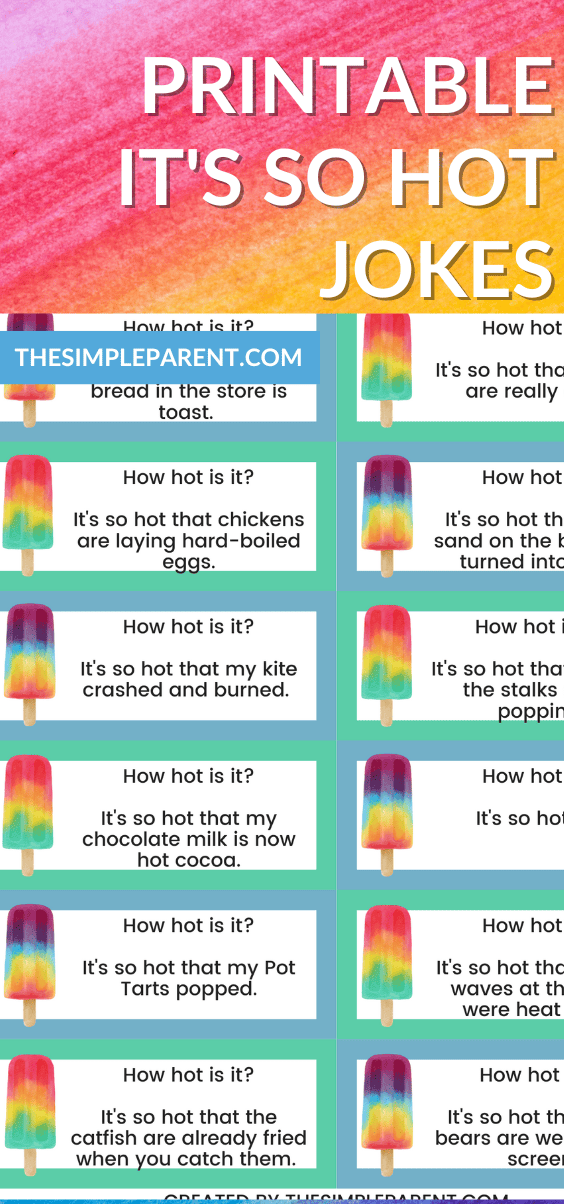 It s So Hot Jokes For Kids with Free Printable Jokes 
