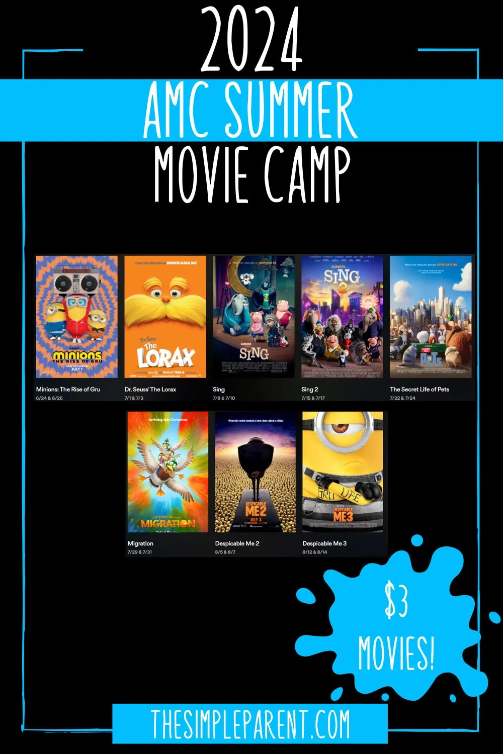 AMC Summer Movie Camp 2024 - $3 Movies for the Family!