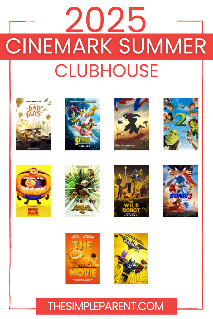 Cinemark Summer Movie Clubhouse Schedule 2025 **UPDATED** - The Simple ...