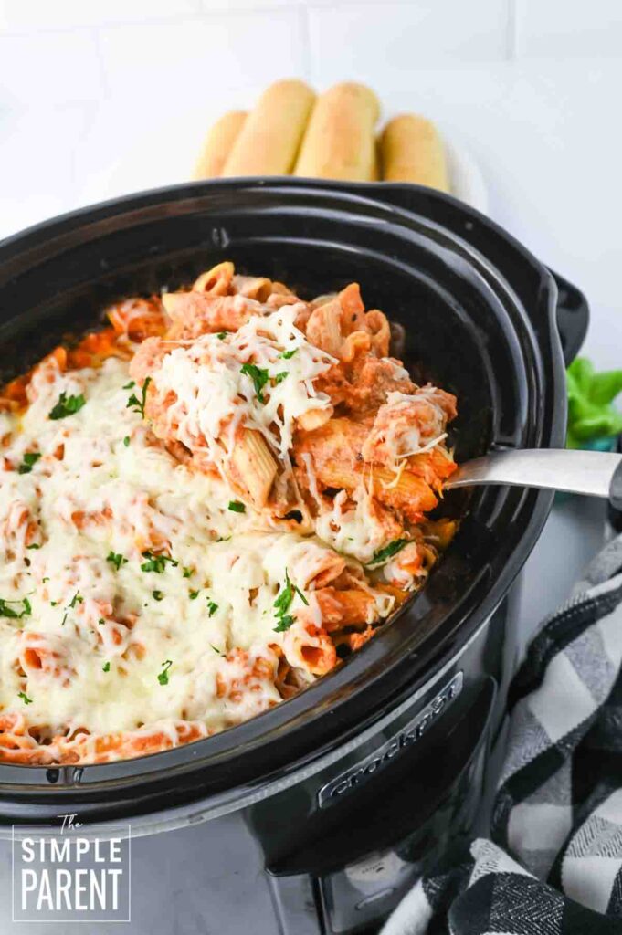 Crock Pot Baked Ziti - The Simple Parent