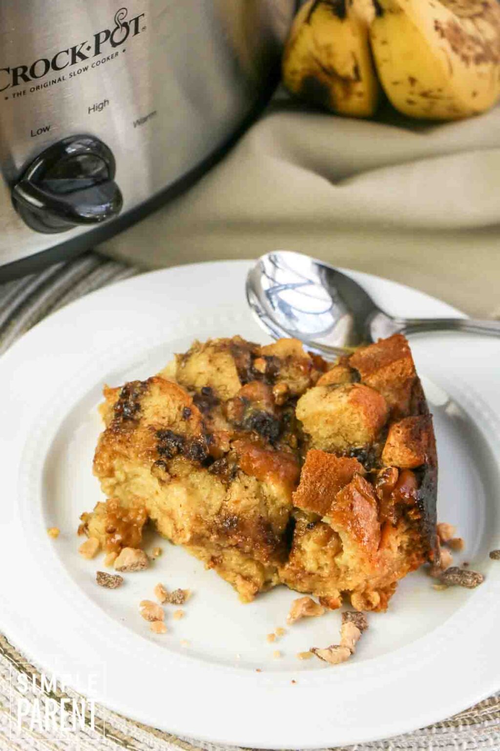 Crock Pot Bread Pudding - The Simple Parent