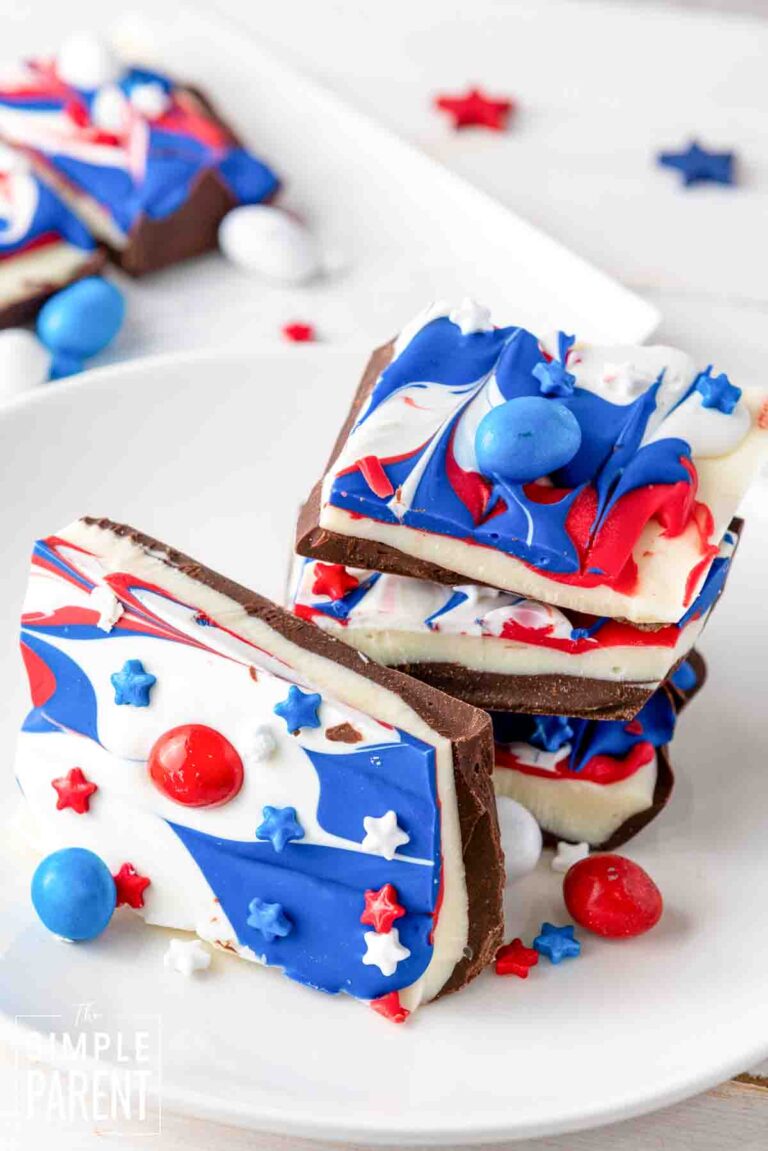 Red White and Blue Candy Bark - The Simple Parent