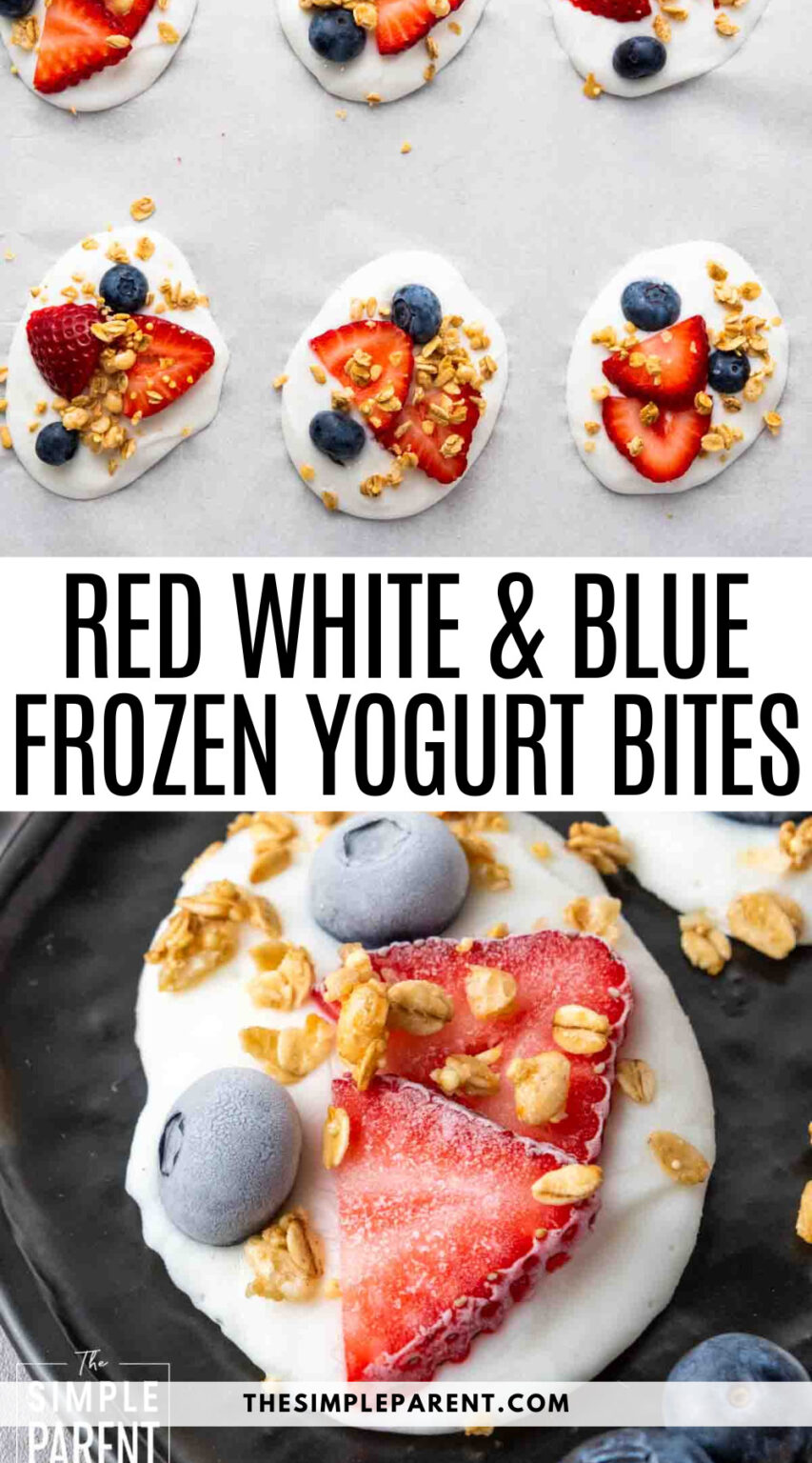 Red White and Blue Frozen Yogurt Bites - The Simple Parent