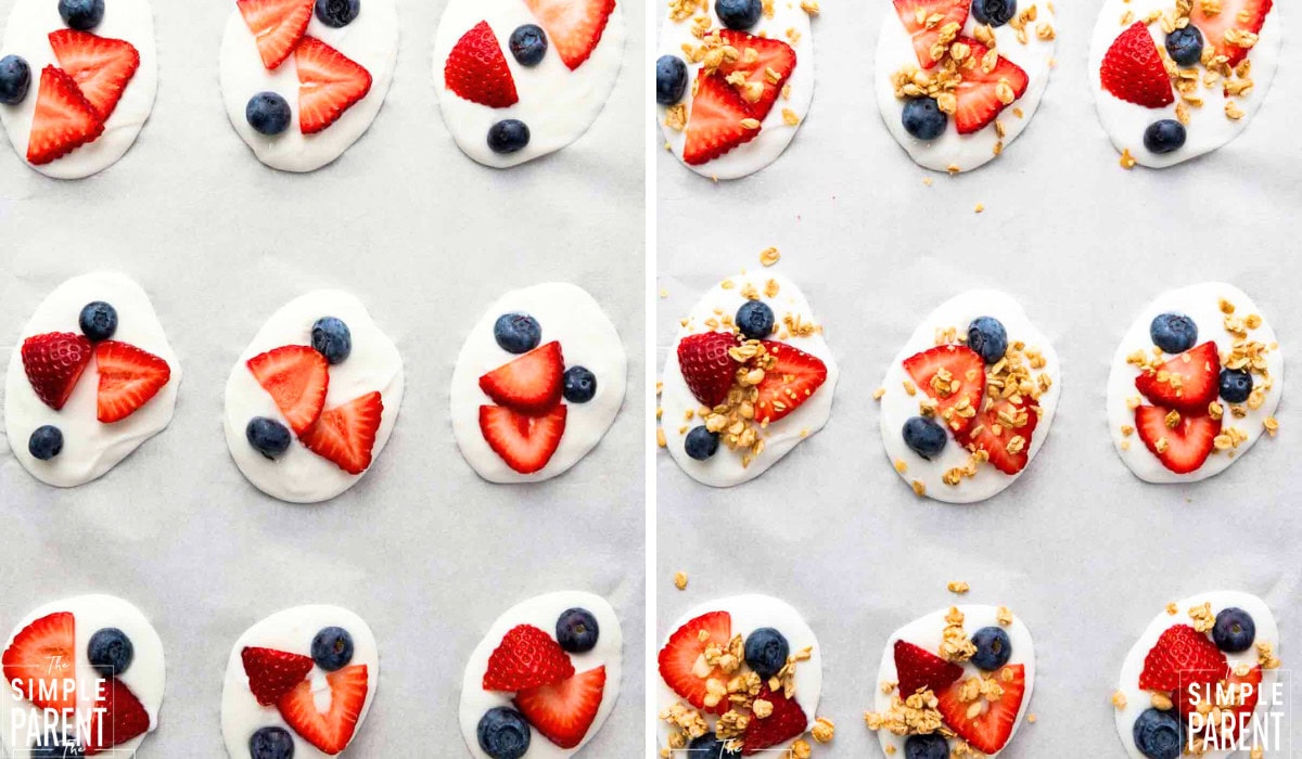 Red White and Blue Frozen Yogurt Bites