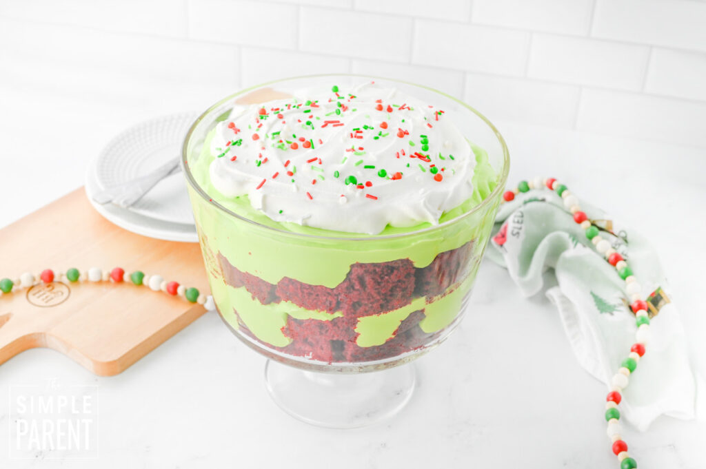 Christmas Trifle (Red Velvet Grinch Themed Dessert)