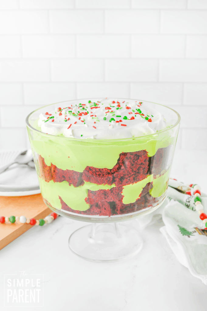 Christmas Trifle (Red Velvet Grinch Themed Dessert)