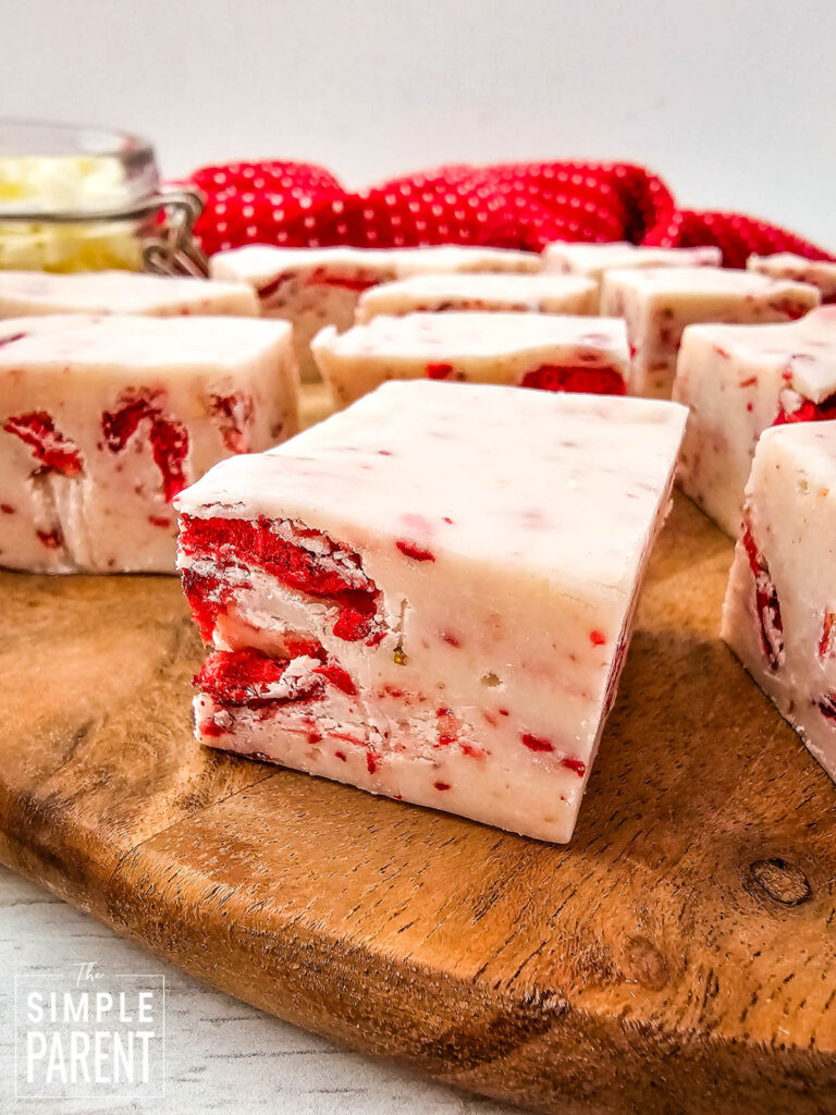 Strawberry Fudge (Easy 3 Ingredient Recipe)